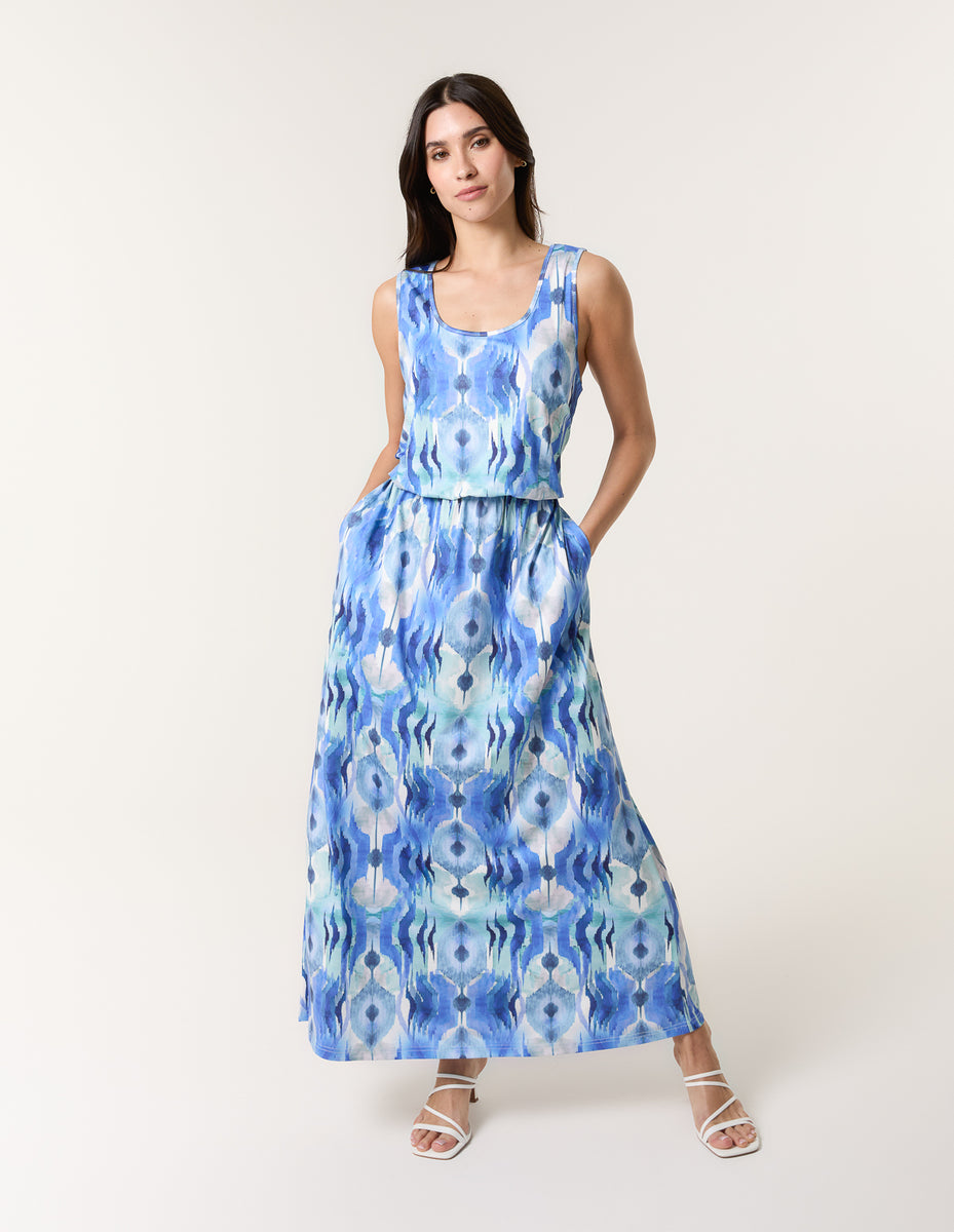Blue | Bubble Hem Maxi Dress | Blue Vanilla