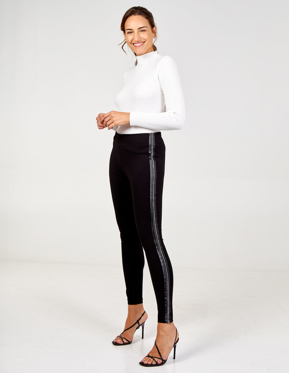 Black | Back Zip Fastening Trousers | Blue Vanilla